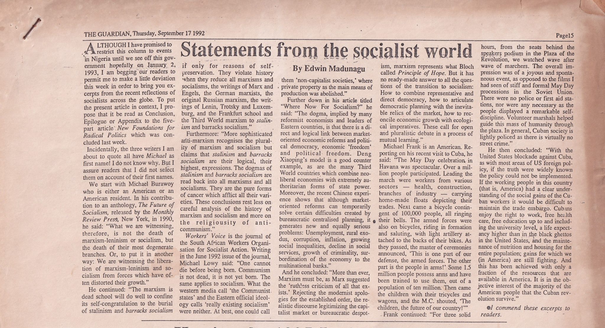 Statements from the socialist world – Socialist Library and Archives